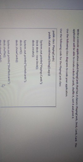 Solved Write a console application called Playing Cards that | Chegg.com
