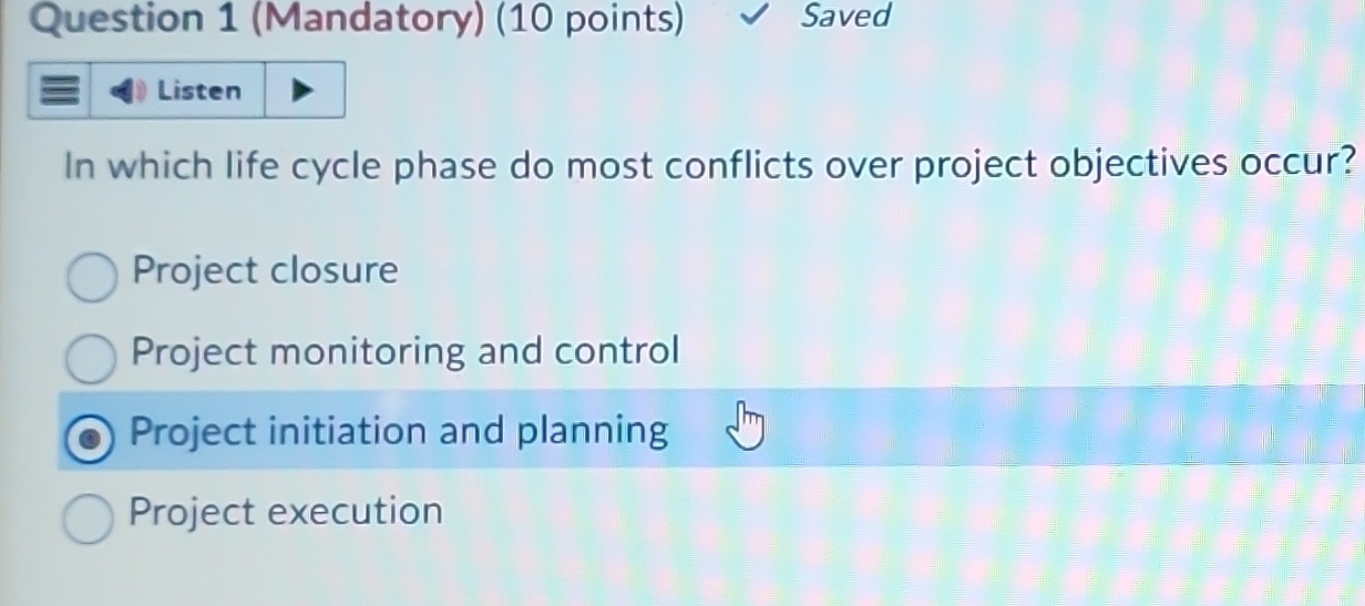 Solved Question 1 (Mandatory) (10 ﻿points)SavedIn which life | Chegg.com