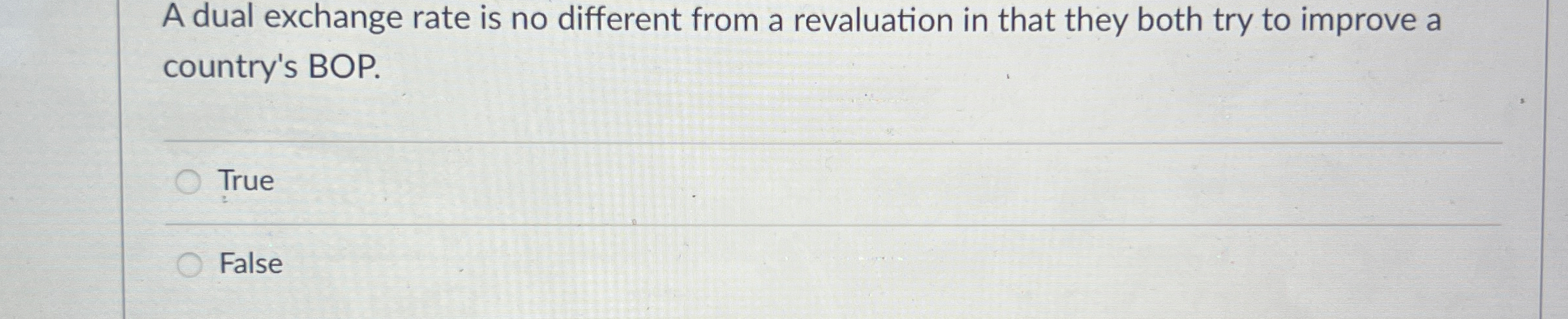 Solved A dual exchange rate is no different from a | Chegg.com