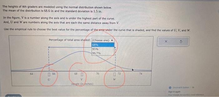 Solved The heights of sth graders are modeled using the | Chegg.com