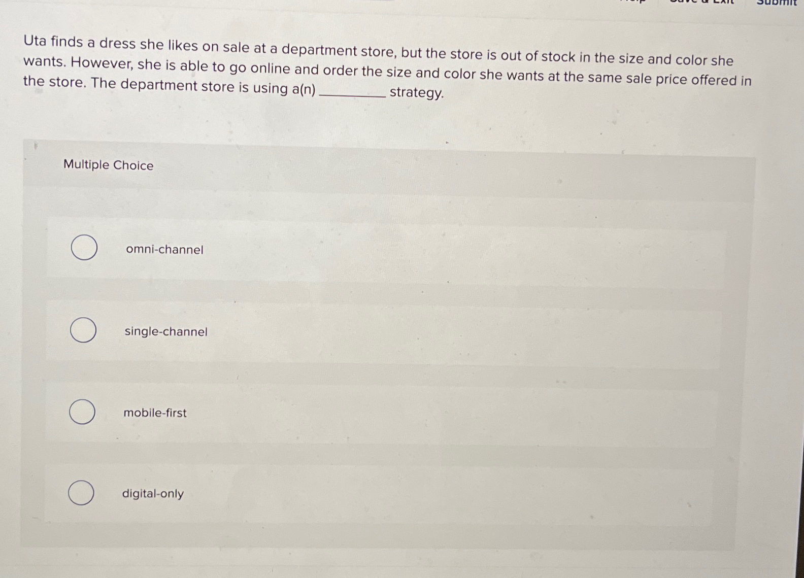 Solved Uta finds a dress she likes on sale at a department | Chegg.com