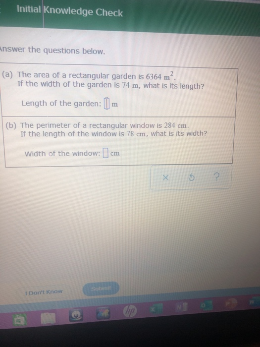 Solved Initial Knowledge Check nswer the questions below. a) | Chegg.com