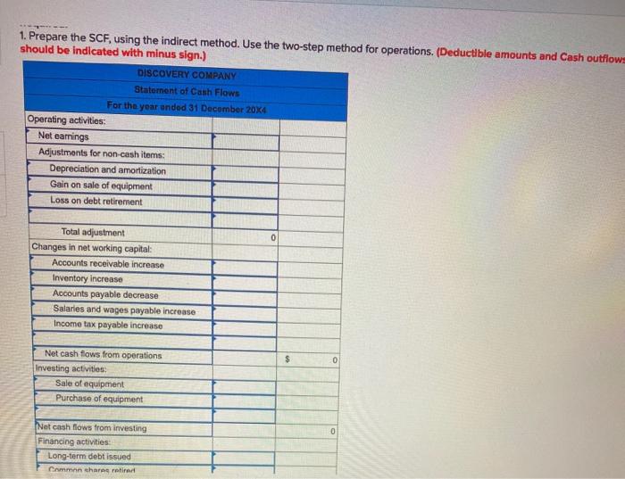Solved Financial statements for Discovery Company follow: | Chegg.com