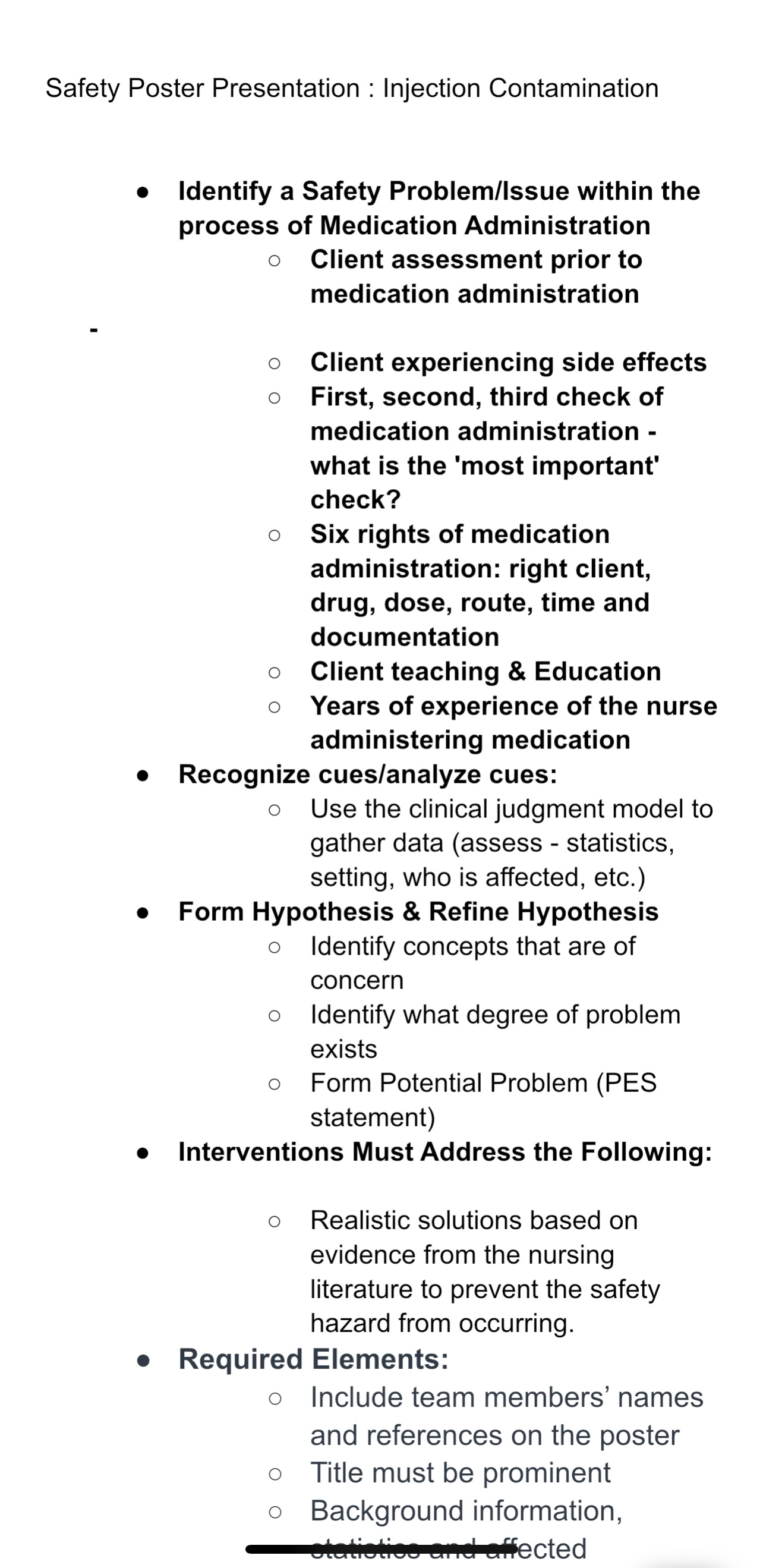 Solved Safety Poster Presentation : Injection | Chegg.com