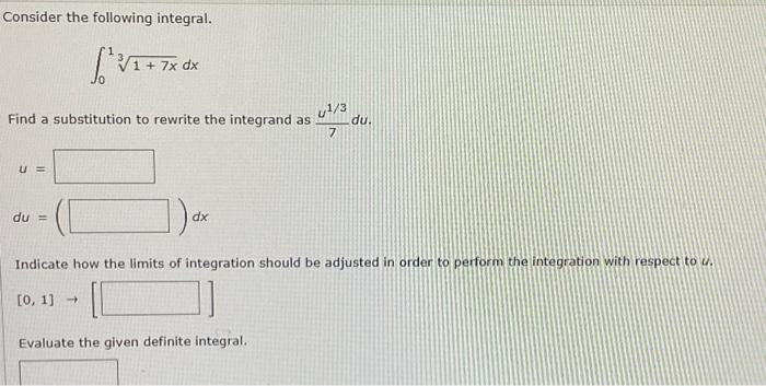 Solved consider the following integral. high 1 low 0. cubed | Chegg.com