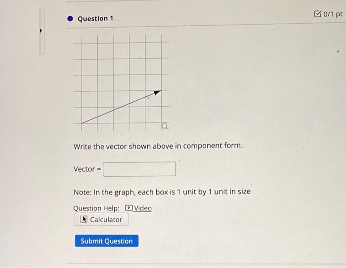 Solved Question 1 Write the vector shown above in component | Chegg.com