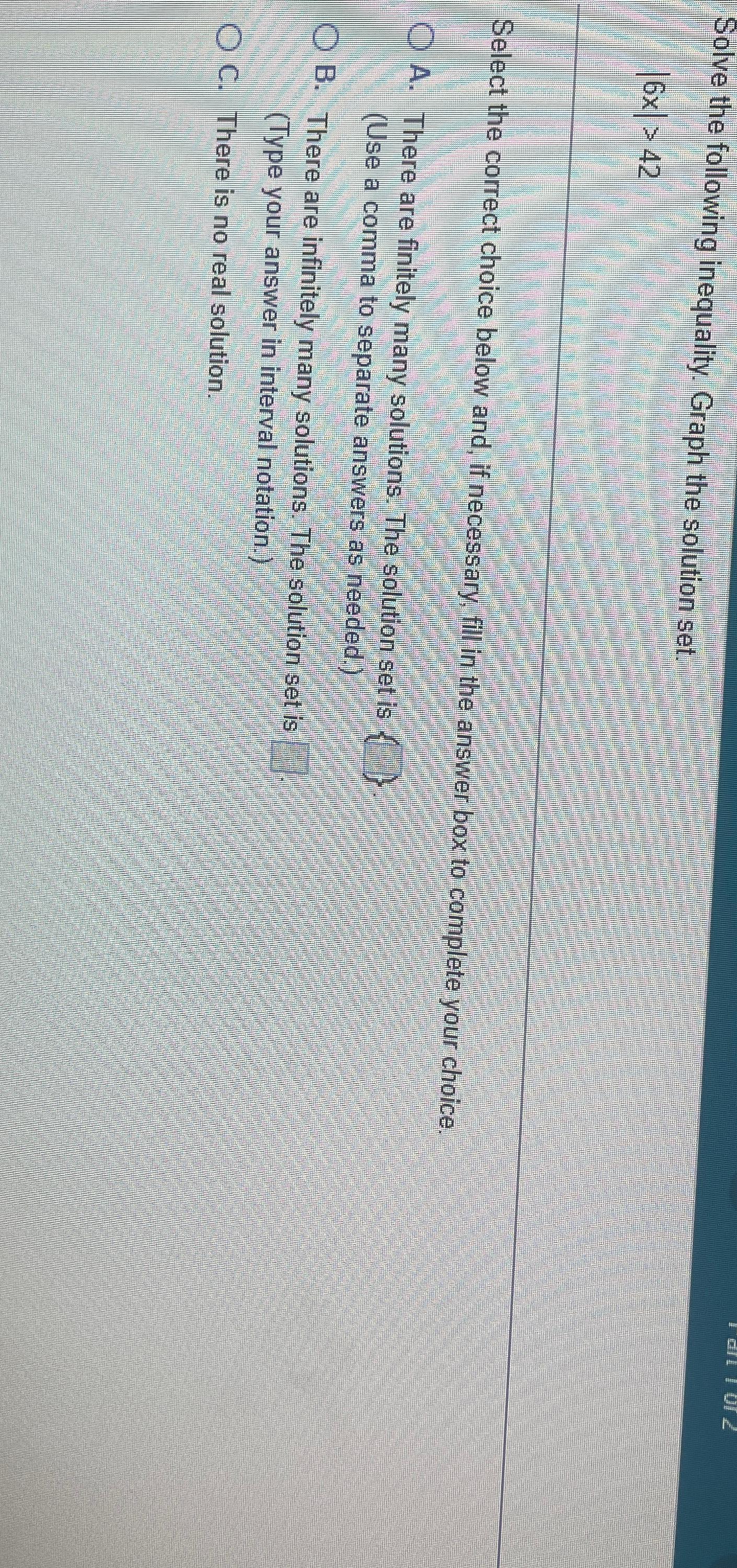 Solved Solve the following inequality. Graph the solution | Chegg.com