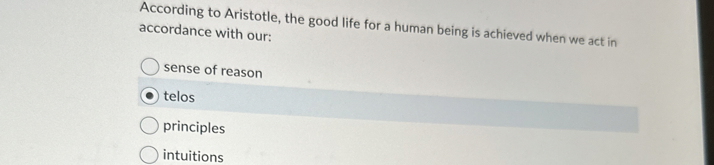 Solved According to Aristotle, the good life for a human | Chegg.com