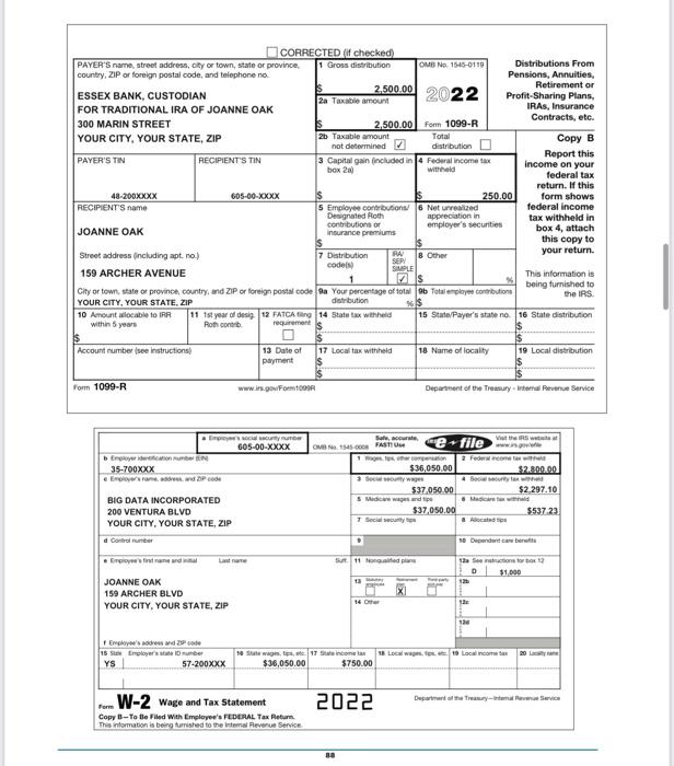Solved /anced Scenario 8: Joanne Oak Directions Using the | Chegg.com