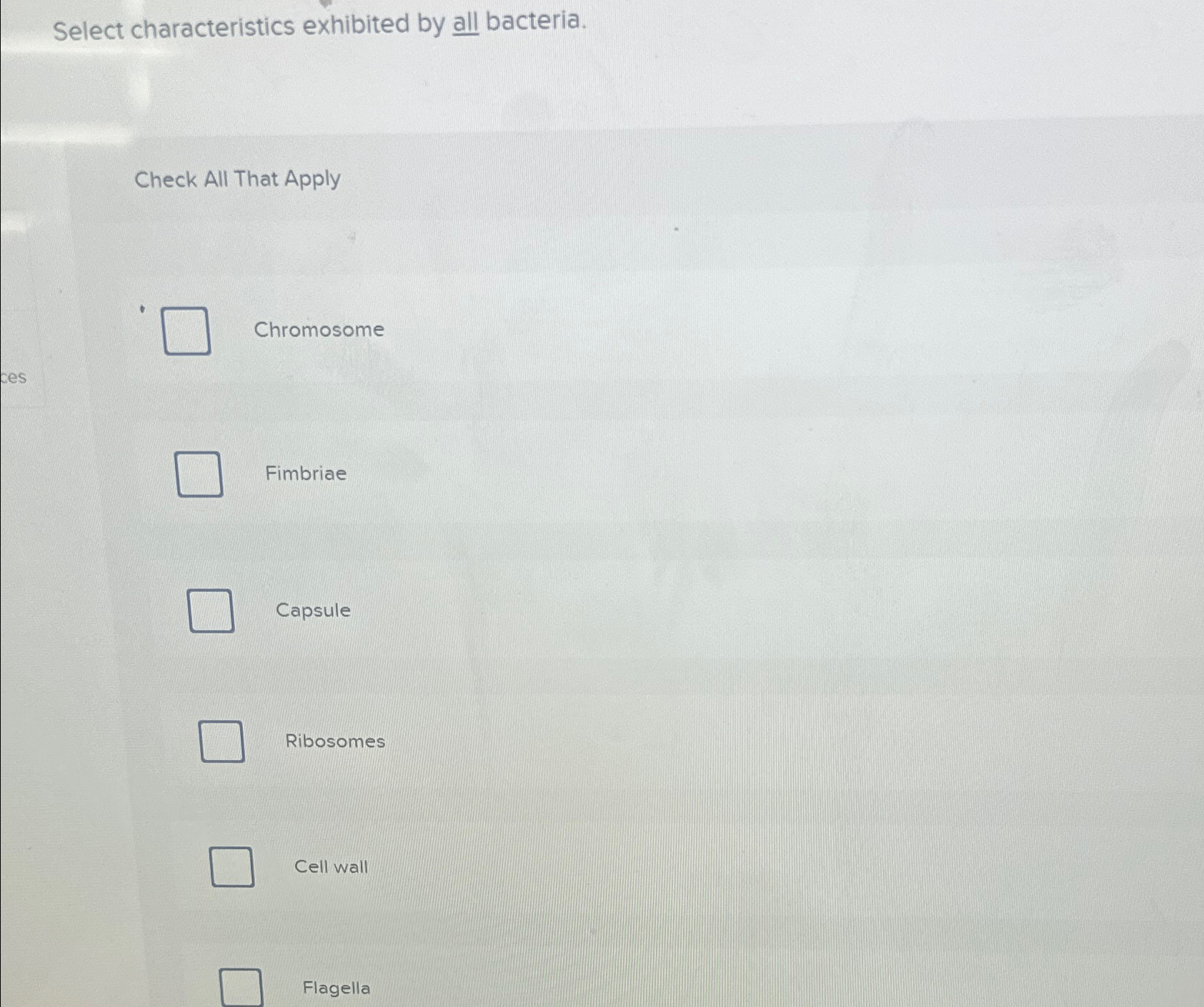 Solved Select characteristics exhibited by all | Chegg.com