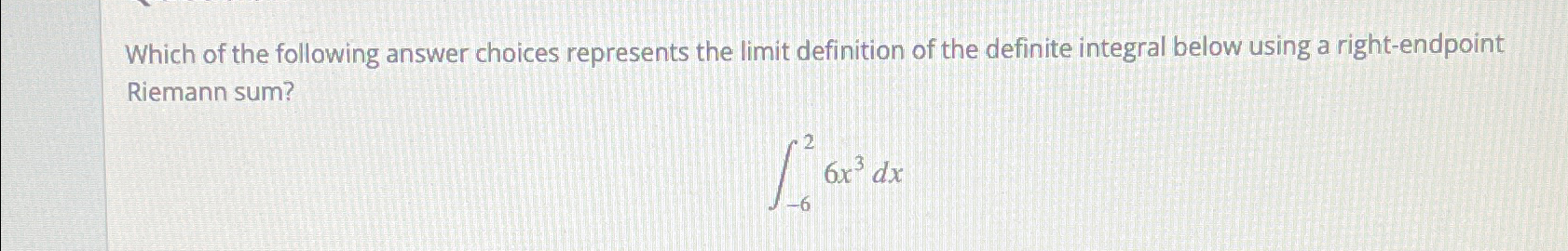 Solved Which of the following answer choices represents the | Chegg.com