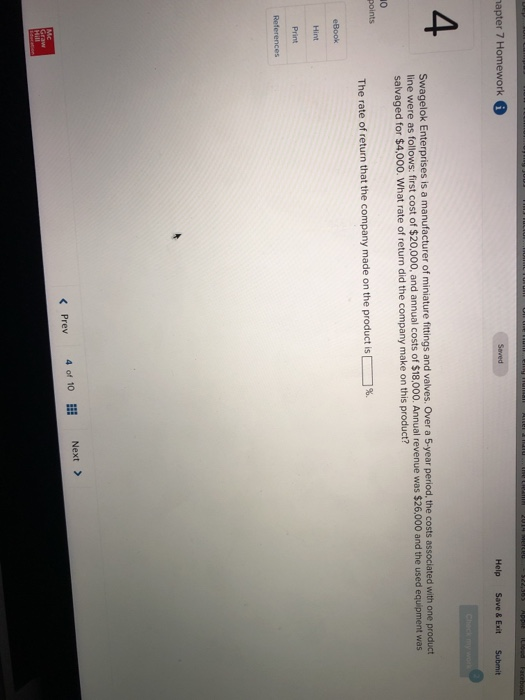 Solved mapter 7 Homework 6 Saved Help Save & Exit Submit | Chegg.com