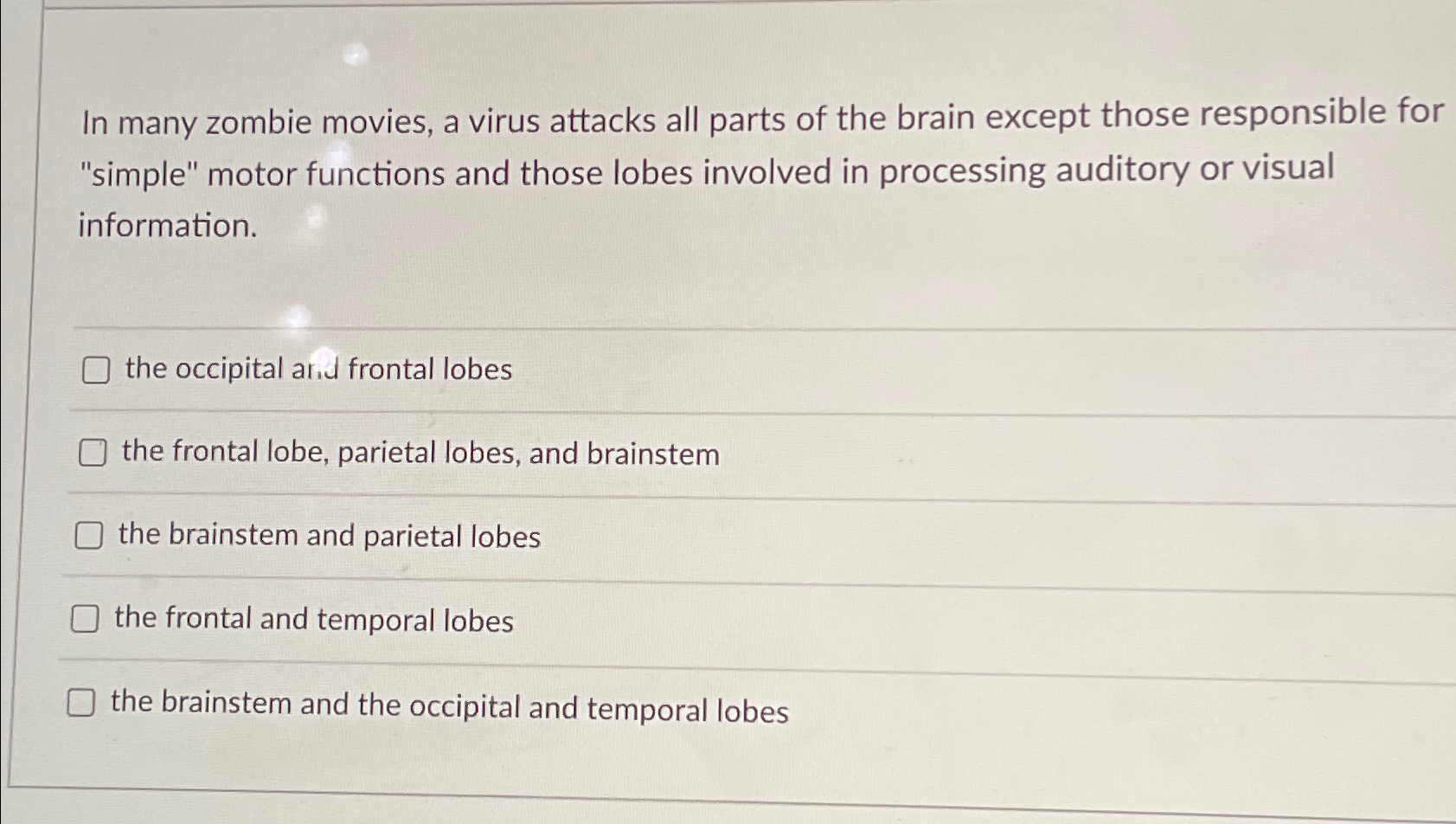 Solved In many zombie movies, a virus attacks all parts of | Chegg.com