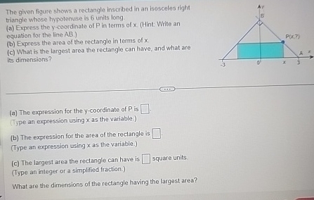 Solved The given figure shows a rectangle inscribed in an | Chegg.com