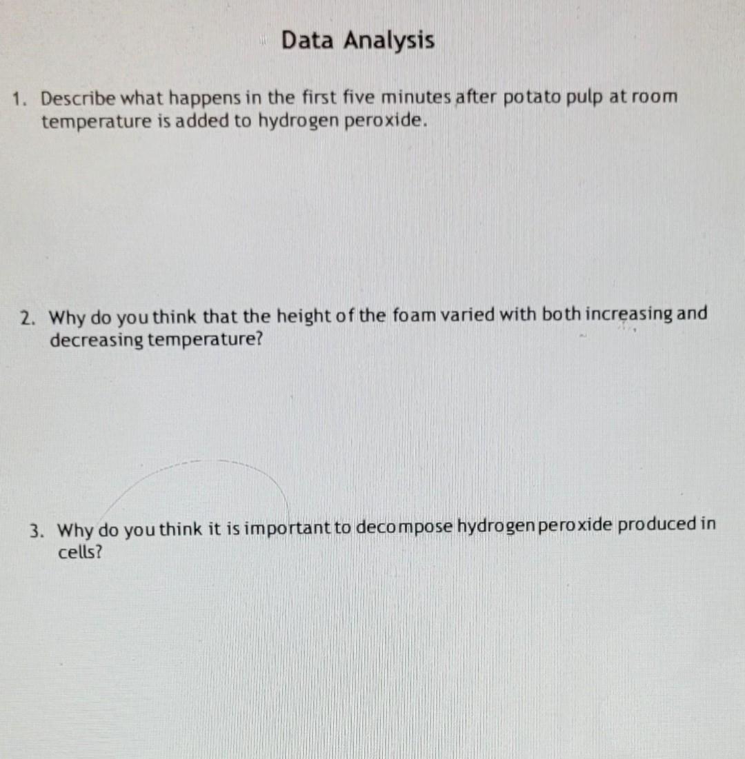 Solved Catalase Lab Activity Introduction Do you ever wonder | Chegg.com