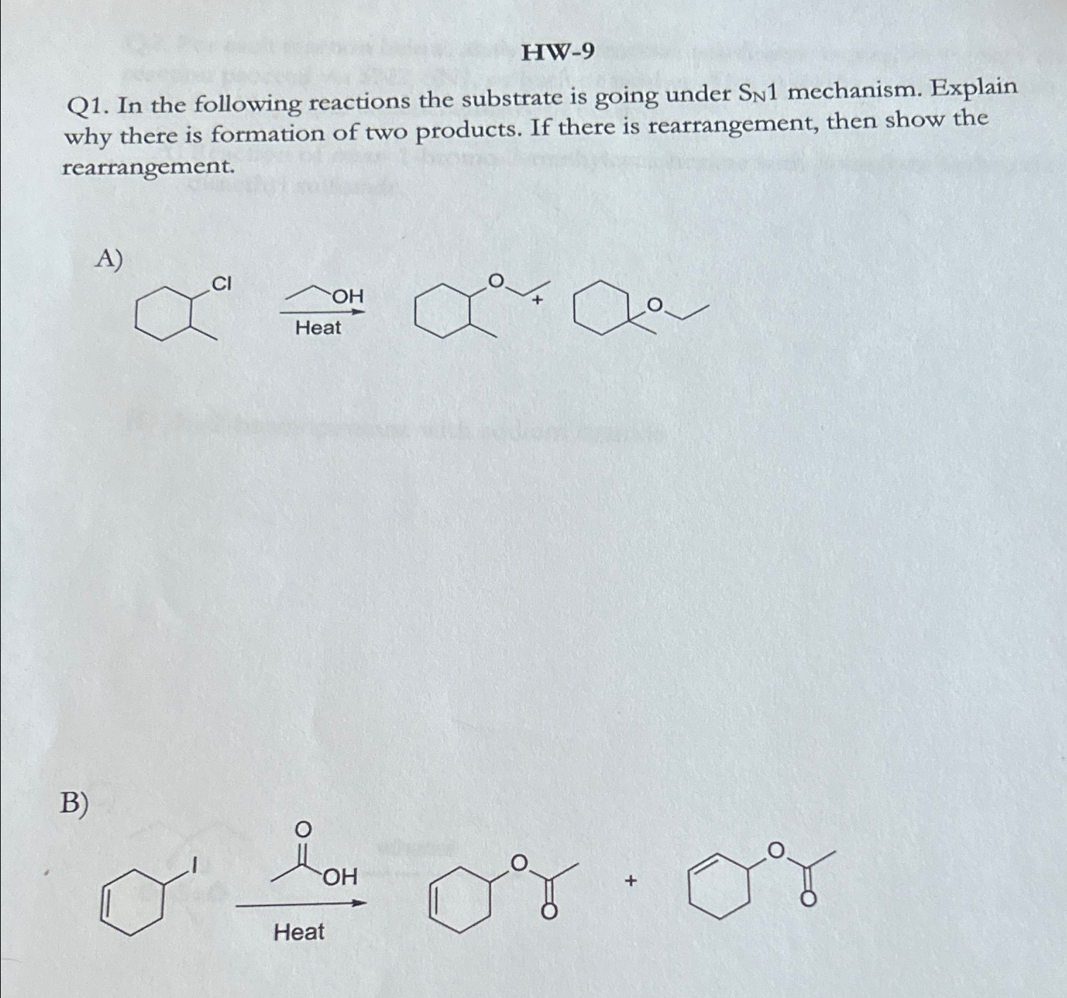 Solved HW-9Q1. ﻿In the following reactions the substrate is | Chegg.com