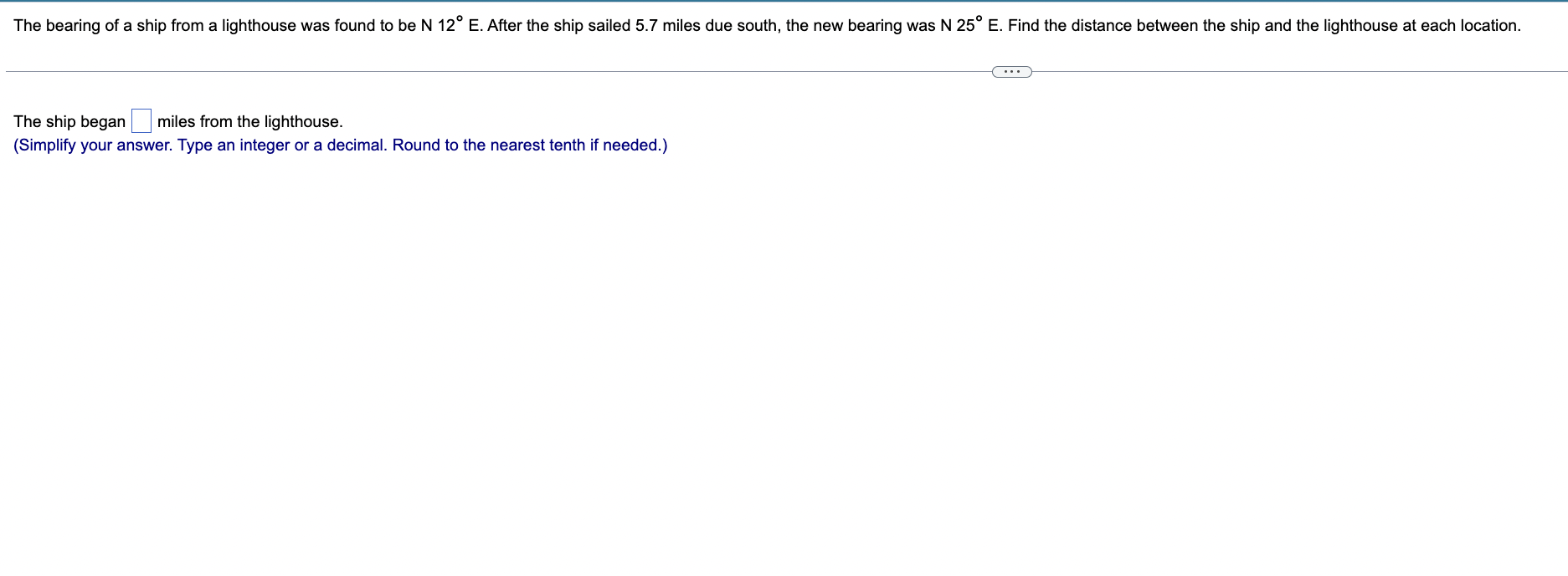 Solved The ship began __ ﻿miles from the | Chegg.com