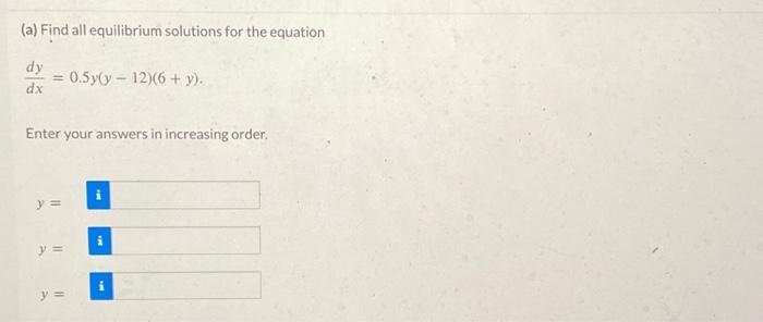 Solved (a) Find all equilibrium solutions for the equation | Chegg.com