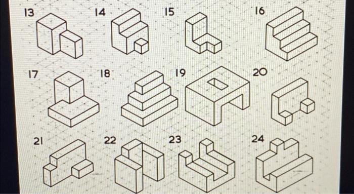 Solved select four of the isometric objects and create a | Chegg.com