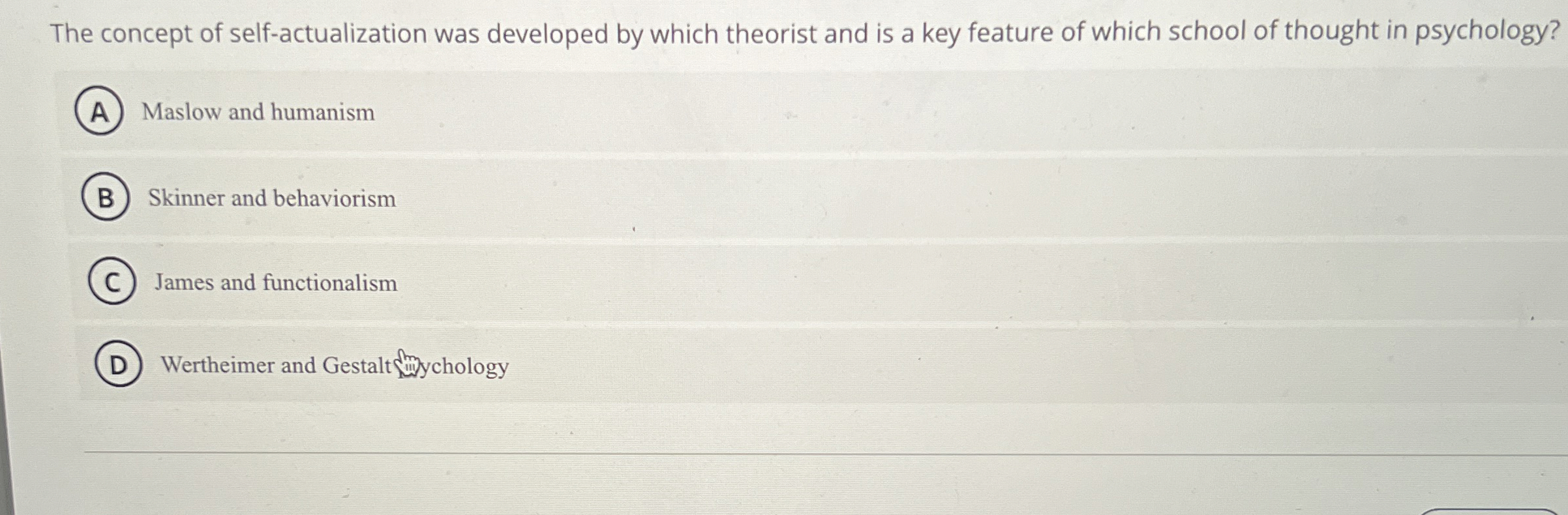 Solved The concept of self-actualization was developed by | Chegg.com