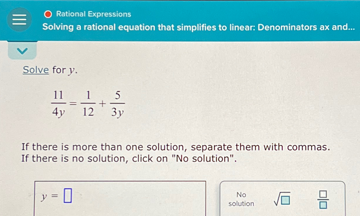 Solved Rational ExpressionsSolving a rational equation that | Chegg.com