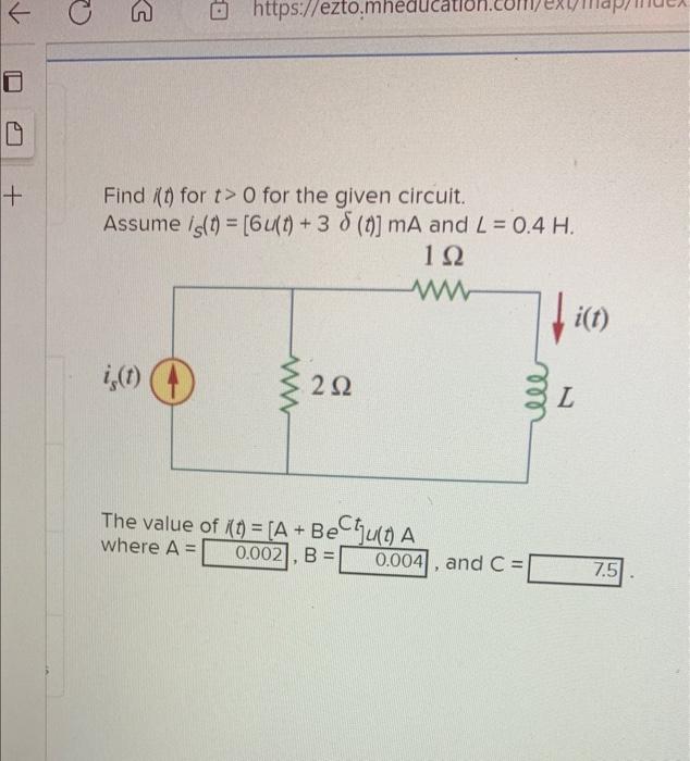 Solved Find λ(t) for t>0 for the given circuit. Assume | Chegg.com