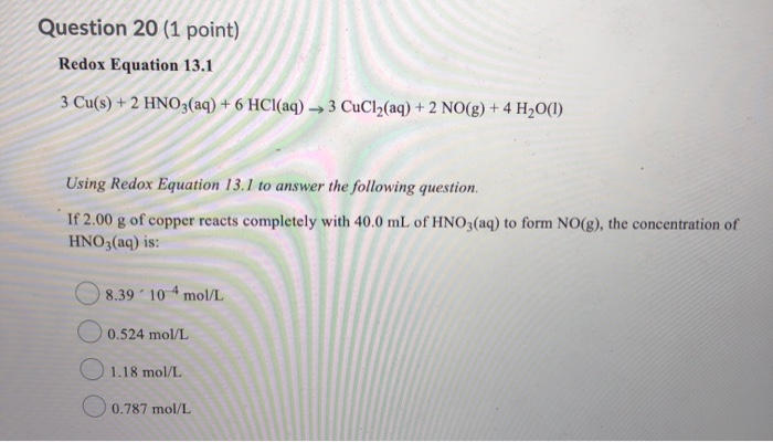 Solved Question 37 (1 point) Consider the following reaction | Chegg.com