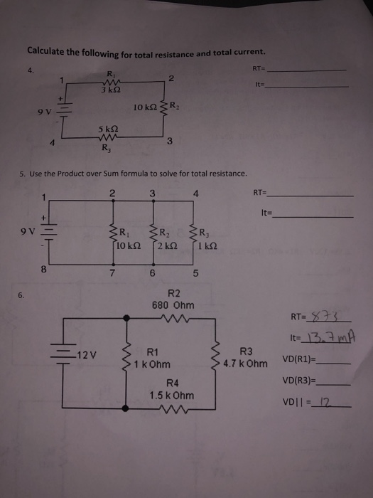 Solved Series-Parallel Worksheet Skills Test Complete the | Chegg.com