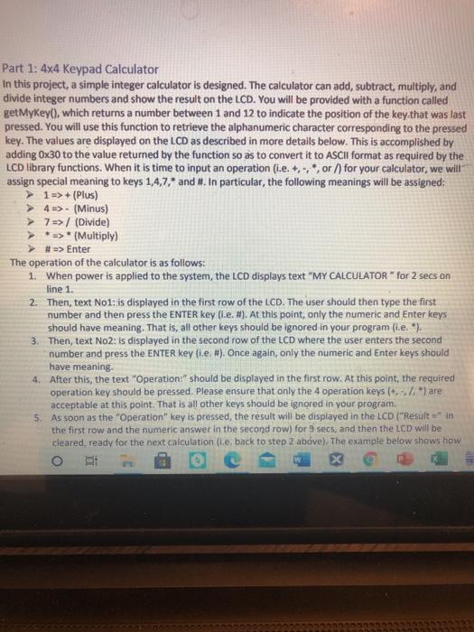 Solved Part 1: 4x4 Keypad Calculator In this project, a | Chegg.com