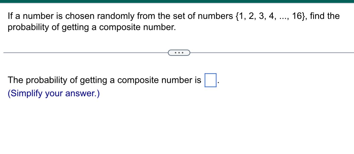 Solved If a number is chosen randomly from the set of | Chegg.com