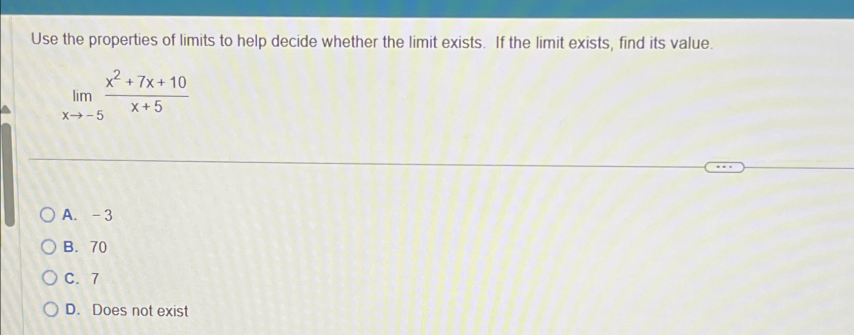 Solved Use the properties of limits to help decide whether | Chegg.com