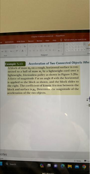 Solved Example 5.13 Acceleration of Two Connected Objects Wh | Chegg.com