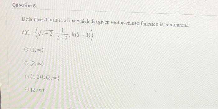 Solved Determine all values of t at which the given | Chegg.com