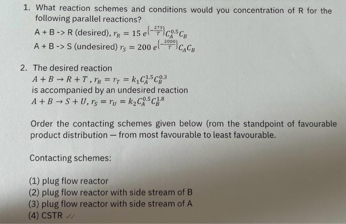 Solved 1. What reaction schemes and conditions would you | Chegg.com