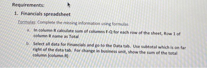 Using MS Excel. Creating simple and complex formulas. | Chegg.com