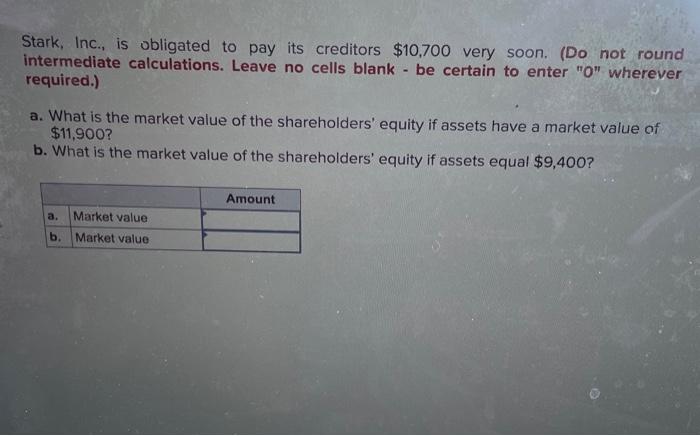 Solved Stark, Inc., is obligated to pay its creditors | Chegg.com