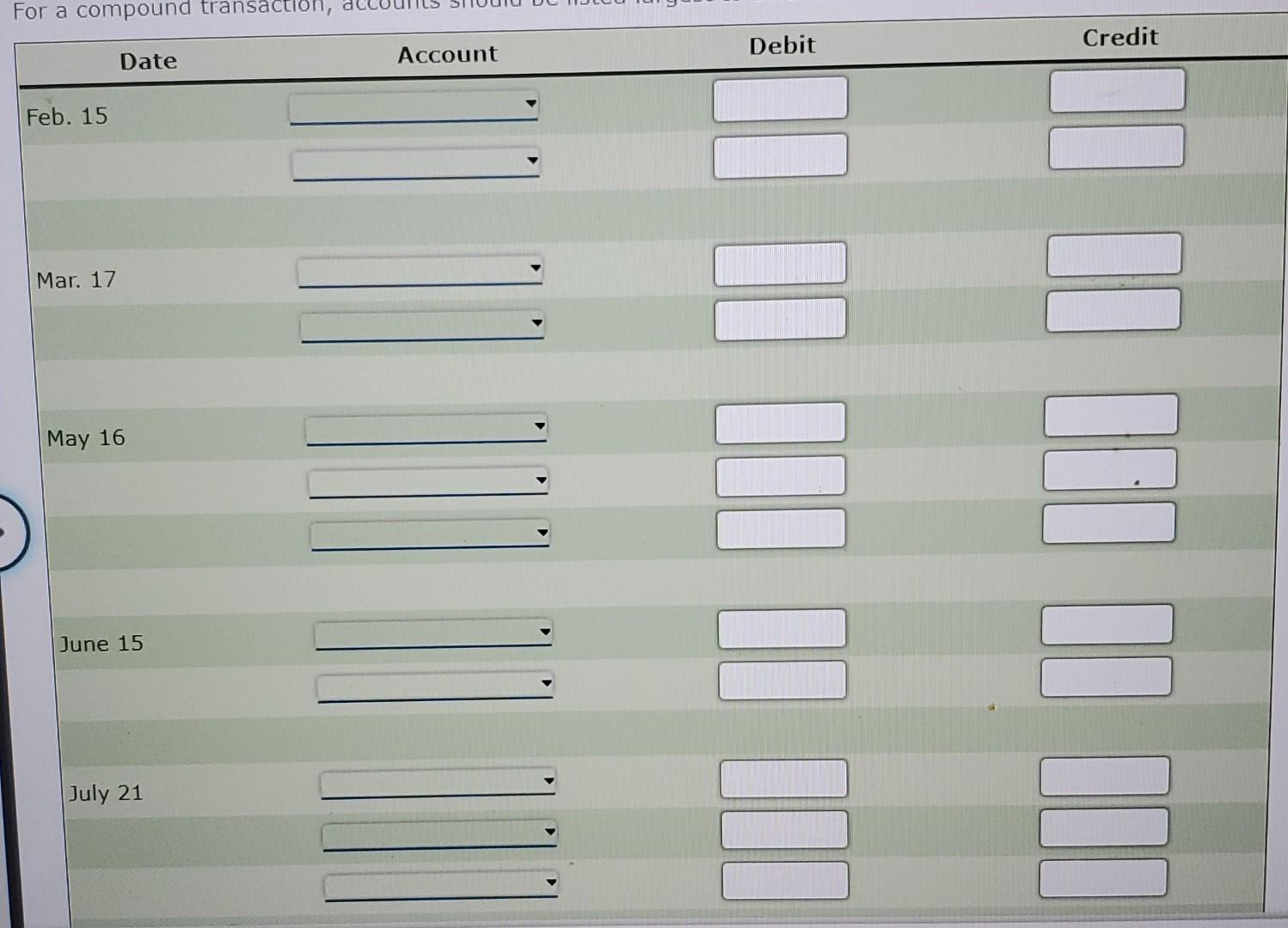 Solved Liability Transactions The following items were | Chegg.com