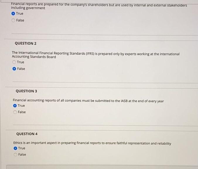 Solved Financial reports are prepared for the company's | Chegg.com