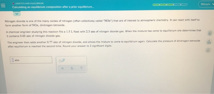 Solved E O KINETICS AND EQUILIBRIUM Calculating an | Chegg.com
