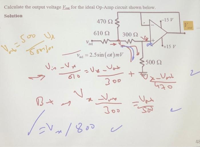 Solved Calculate the output voltage Lout for the ideal | Chegg.com