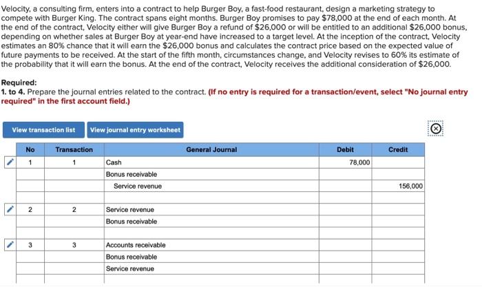 Solved Velocity, a consulting firm, enters into a contract | Chegg.com