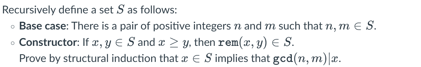 Solved Recursively define a set S as ﻿follows:Base case: | Chegg.com