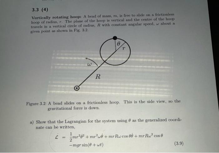 Solved Vertically rotating hoop: A bead of mass, m, is free | Chegg.com