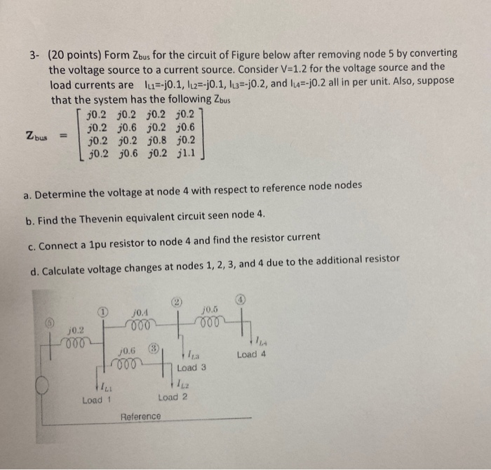 Solved 3- (20 points) Form Zbus for the circuit of Figure | Chegg.com