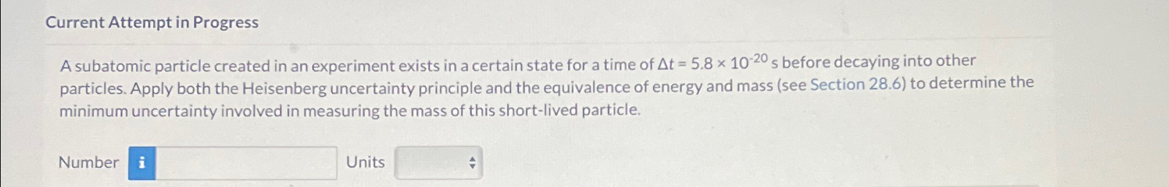 Solved Current Attempt in ProgressA subatomic particle | Chegg.com