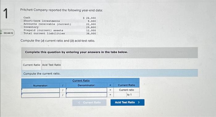 Solved Pritchett Company reported the following year-end | Chegg.com