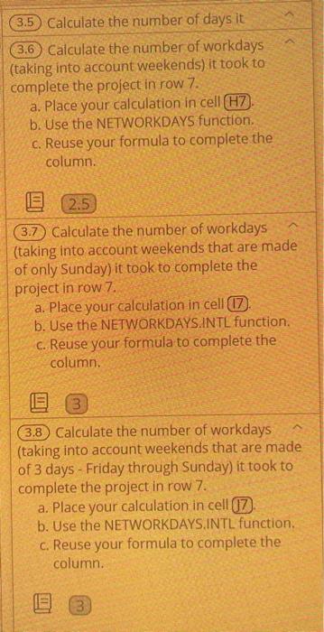 Solved Project Work Days Use the project information on | Chegg.com
