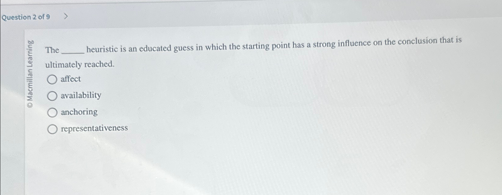 Solved Question 2 ﻿of 9 ﻿heuristic is an educated guess in | Chegg.com