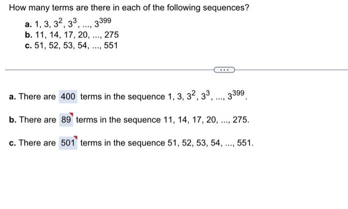 Solved How many terms are there in each of the following | Chegg.com