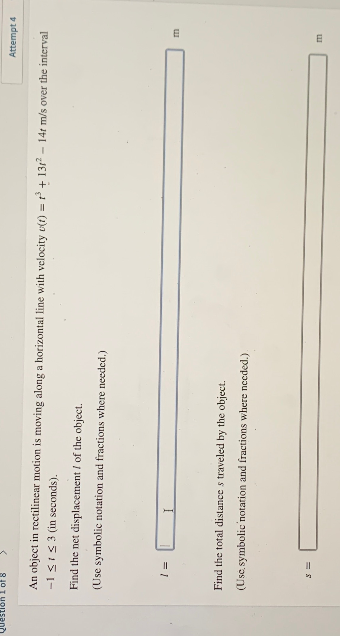 Solved An object in rectilinear motion is moving along a | Chegg.com